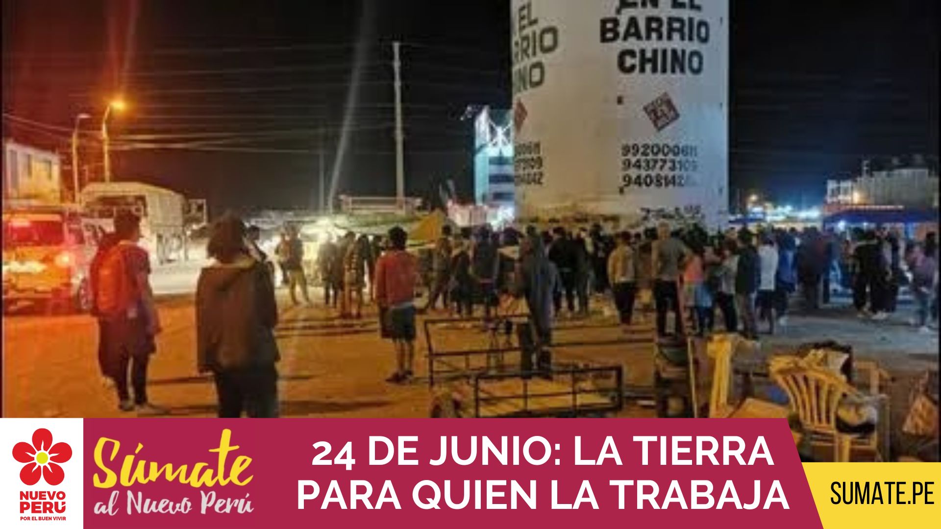 24 DE JUNIO: LA TIERRA PARA QUIEN LA TRABAJA - Súmate